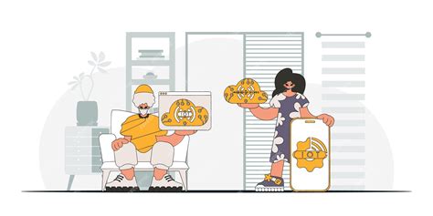 Premium Vector Guy And Girl Form A Dynamic Duo In The Iot Field Modern Flat Design Characters