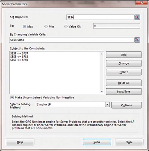 Solve problems with linear programming and Excel - FM