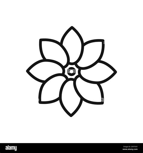 Flower Icon Outline Collection Or Set In Black And White Stock Vector Image And Art Alamy