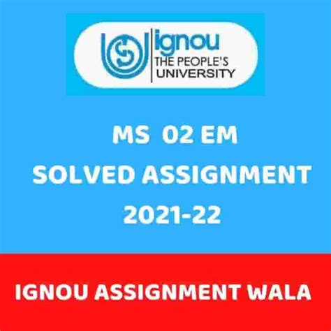 IGNOU MS SOLVED ASSIGNMENT IGNOU Assignment Wala