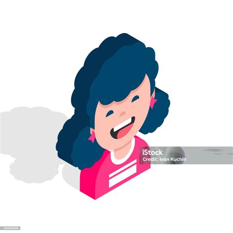 3d 행복한 소녀 아바타 문자 등극 성 세로 3차원 형태에 대한 스톡 벡터 아트 및 기타 이미지 3차원 형태 십대 등측