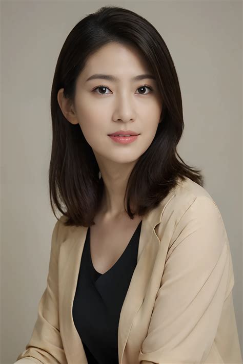 재킷을 입고 의자에 앉아 있는 여자의 클로즈업 Seaart Ai