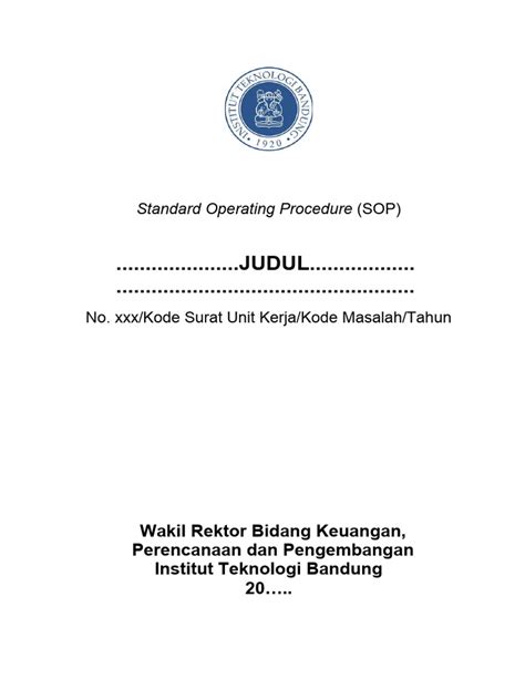 format standard operating procedure pdf