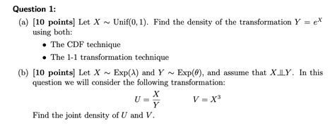 solved question 1 a [10 points ] let x∼unif 0 1 find