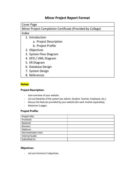 minor project report format pdf software engineering software