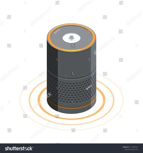 Smart Speaker Voice Assistant 3d Isometric Illustration