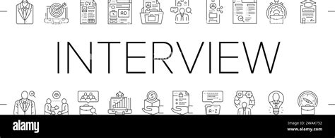 Interview Job Business Employee Icons Set Vector Stock Vector Image And Art Alamy