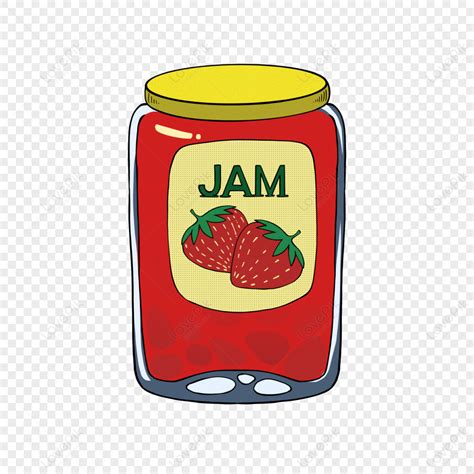 딸기 일러스트 잼 클립 아트 노란색 뚜껑 빨간 만화 잼 Png 일러스트 무료 다운로드 Lovepik