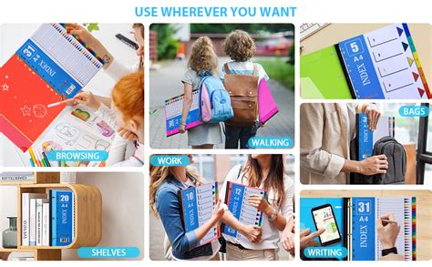 1 12 Part File Dividers A4 【10pack】 Plastic A4 Folder Dividers For Ring Binders With11 Holes