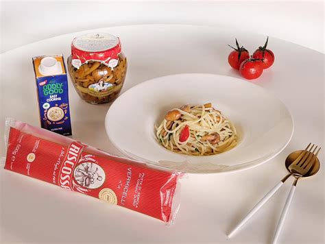 ვეგანური პასტა ნაღებით და სოკოთი Europroduct