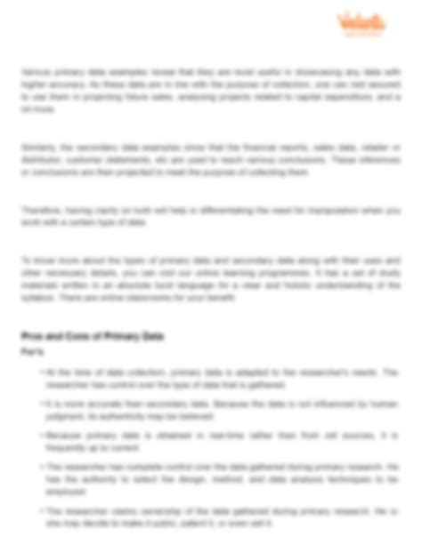 SOLUTION Differences Between Primary Data And Secondary Data Studypool