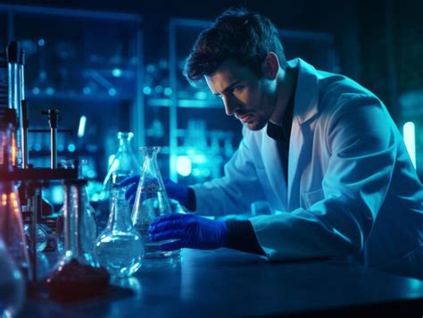Premium Ai Image Male Scientist Conducting Experiments In A High Tech Lab