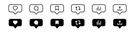 Premium Vector Social Media Buttons Icon Set Interaction Panel Buttons Like Comment Save