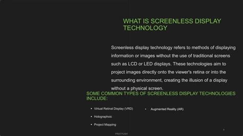 Screenless Display Technology Ppt Prepair By Pratyush Malik Pptx