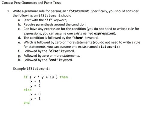 Context Free Grammars And Parse Trees 1 Write A