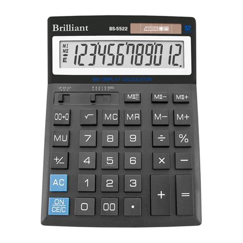 Калькулятор Brilliant BS-5522, настольный, 12 разрядов купить для офиса ...