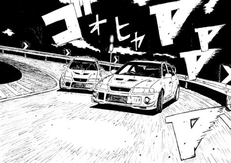 Lanevo Vi Race On Irohazaka In Initial D Manga Art Style Rinitiald