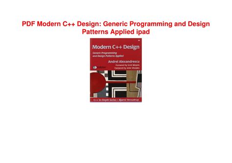 Ppt Pdf Modern C Design Generic Programming And Design Patterns