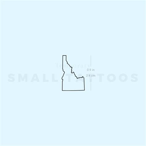 Idaho Map Outline Temporary Tattoo Set Of 3 Small Tattoos