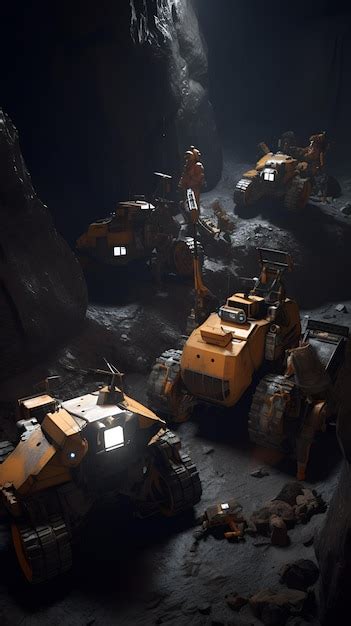 Premium Photo Futuristic Mining Equipment In Asteroid To Extract Valuable Resources Space
