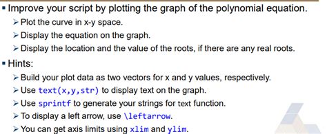 Solved Improve Your Script By Plotting The Graph Of The Chegg Com