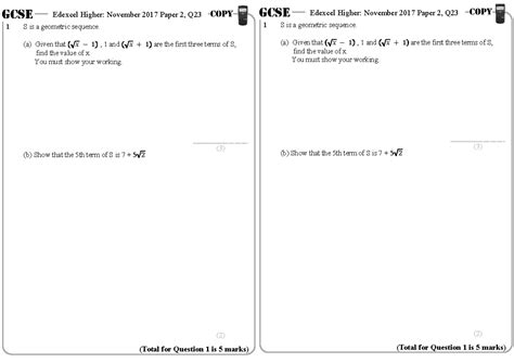 Sequences Geometric Higher Gcse Questions Standard Total For Question 1 Is 5 Marks Gcse Sequences Geometric Higher Gcse Questions Standard Total For Question 1 Is 5 Marks Gcse