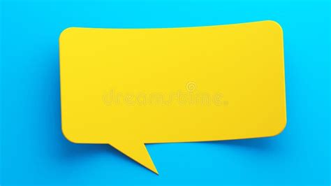 Blank Curve Speech Bubble Yellow Speech Bubble And Blue Background Stock Illustration