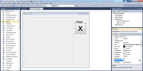 develop tic tac toe game using basic windows form and c dotnet codes
