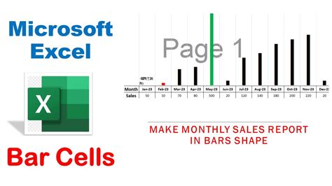 bar cells in microsoft excel monthly sales showing in bars shape youtube