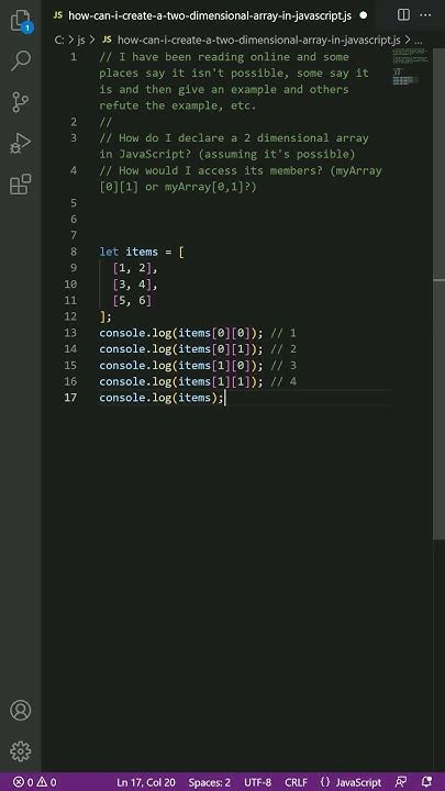 how can i create a two dimensional array in javascript youtube