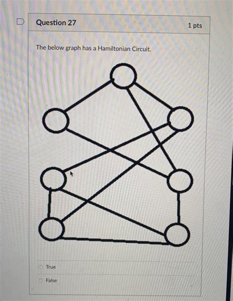 Solved The Below Graph Has A Hamiltonian Circuit True False