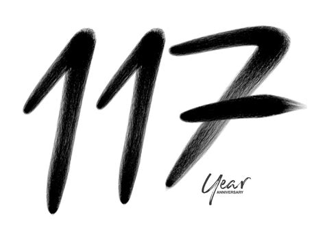 117 Years Anniversary Celebration Vector Template 117 Number Logo