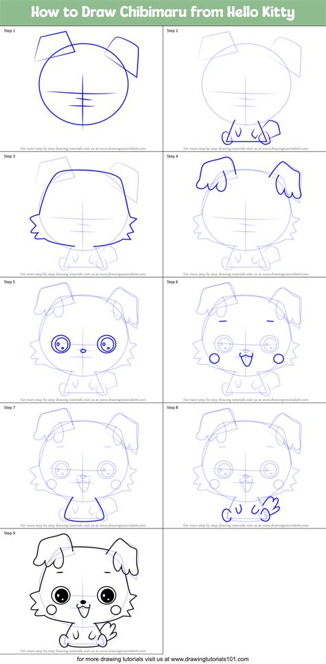 How To Draw Chibimaru From Hello Kitty Hello Kitty Step By Step