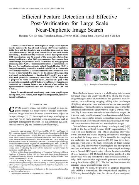 Pdf Efficient Feature Detection And Effective Post Verification For
