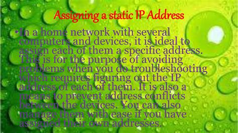 Assigning A Static Ip Address Ppt