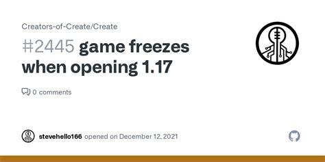 Game Freezes When Opening 117 · Issue 2445 · Creators Of Create