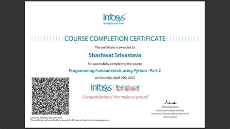 Infosys Infosysspringboard Infosyslearning Pythonprogramming