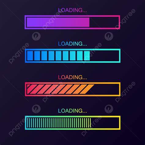 vector progress loading bar set process indicator circle digital update