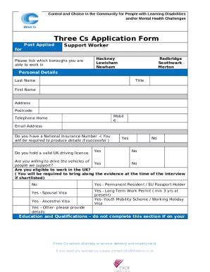 Three Cs Application Doc Template PdfFiller