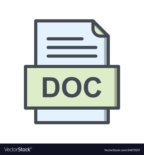doc file document icon royalty free vector image