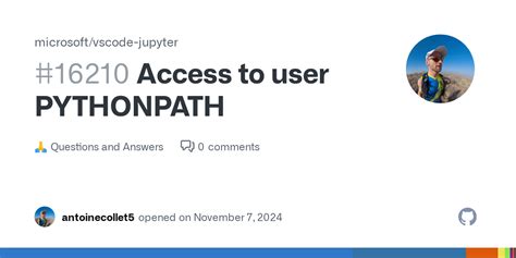 Access To User Pythonpath · Microsoft Vscode Jupyter · Discussion 16210 · Github
