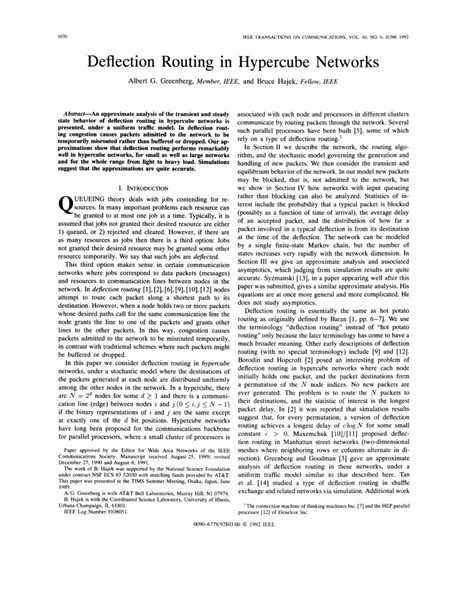 Pdf Deflection Routing In Hypercube Networks