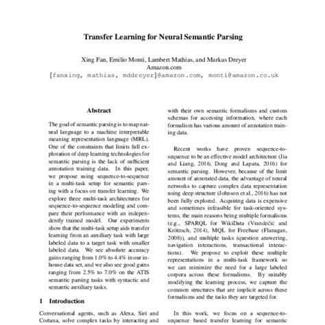 Transfer Learning For Neural Semantic Parsing Acl Anthology