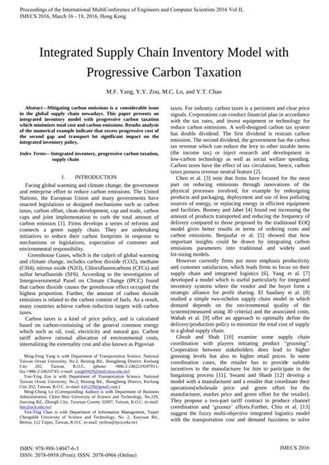 Pdf Integrated Supply Chain Inventory Model With Progressive · Integrated Inventory Model