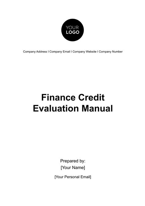 Free Finance Credit Evaluation Manual Template To Edit Online