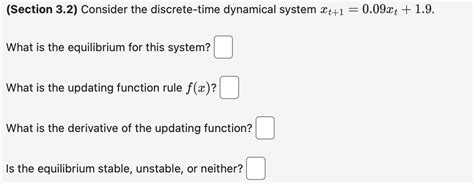 solved section 3 2 ﻿consider the discrete time dynamical