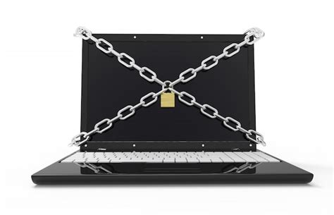 Premium Photo Laptop With Chains And Padlock
