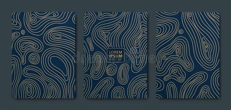 Vector Wavy Typography Line Patterns Abstract Luxury Map Background Wine Perfume Geometric