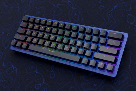 Realistic Computer Keyboard With Seamless Wavy Pattern Isolated On Dark Stock Illustration