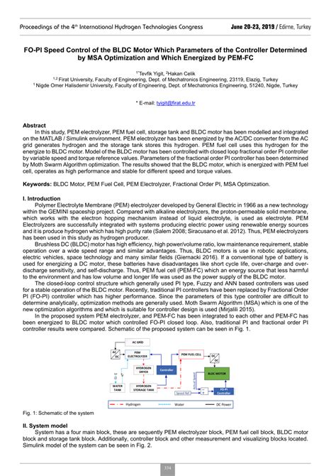 Pdf Fo Pi Speed Control Of The Bldc Motor Which Parameters Of The